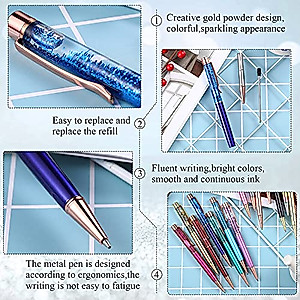 16 Pieces Ballpoint Pens Flower Dynamic Crystal Pens Black Ink Ballpoint Pens Flower Liquid Sand Pen for Birthday, Back to School Seasons, Wedding, Home School Office Supplies (Liquid Style)