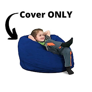 ULTIMATE SACK Kids (30") Bean Bag Chair Cover in Multiple Colors: Cover ONLY. (Kids, Purple Suede)