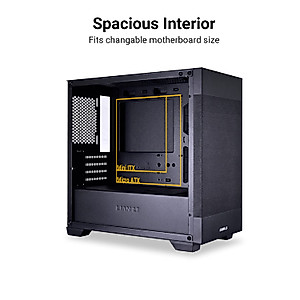 LIAN LI High Airflow Micro ATX PC Case, RGB Gaming Computer Case, Mesh Front Panel Mid-Tower Chassis with 2x140mm ARGB PWM Fans Pre-Installed, Tempered Glass Side Panel (LANCOOL 205M MESH, Black)