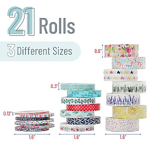 Mr. Pen- Washi Tape Set, 21 Rolls, Floral Washi Tape, Washi Tape, Bullet Journal Supplies, Decorative Tape, Cute Washi Tape, Washi Tape for Bible Journaling, Cute Tape, Bible Journaling Supplies