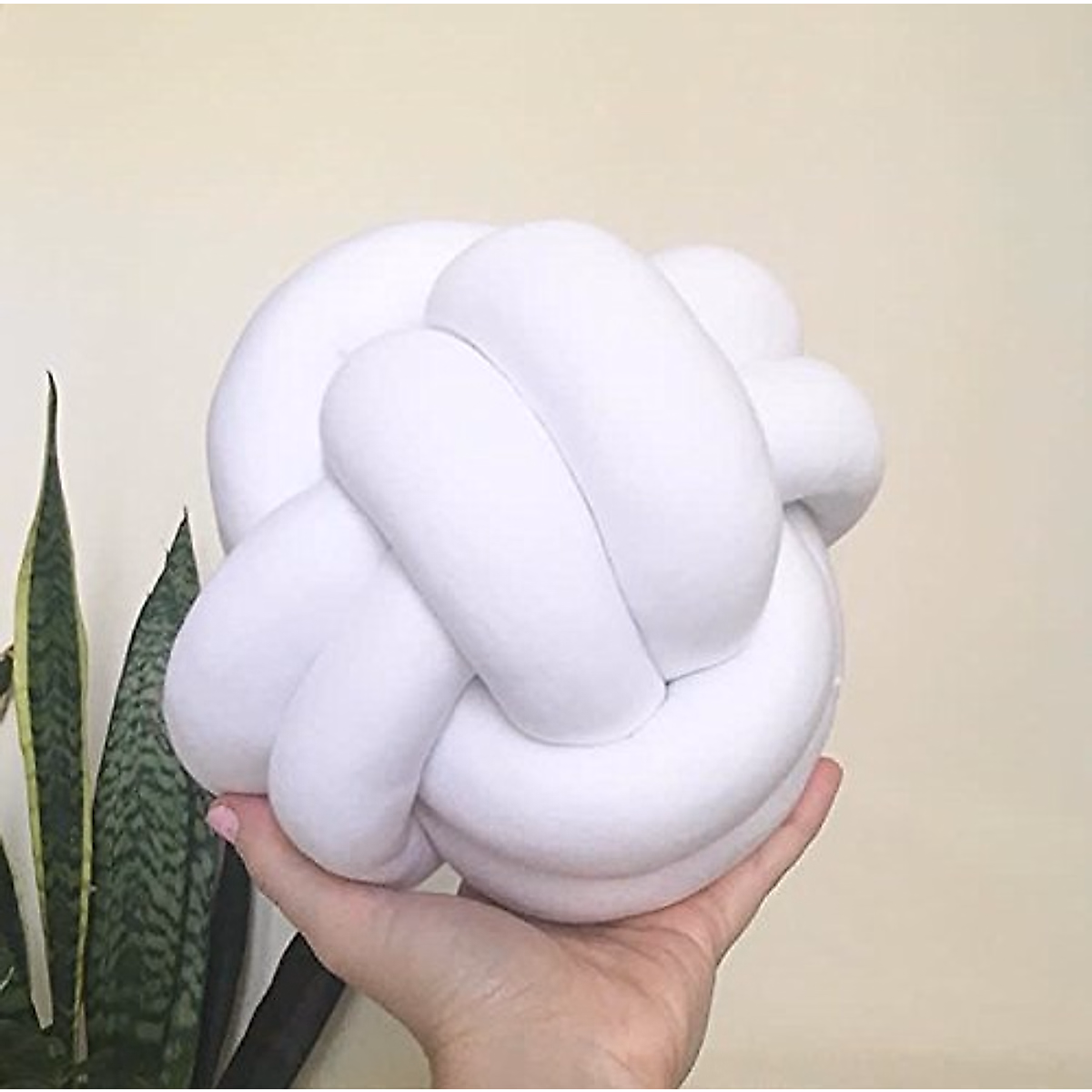 FLORAVOGUE White Knot Pillow Home Decorative Cushion - Modern Home Sofa Decor Throw Pillow 10" (White)