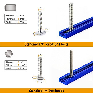 4 Pack 48" T-Track for Woodworking with Screws, Aluminum Alloy Woodworking Tools Double Cut Profile Universal T-Tracks with Predrilled Mounting Holes, Anodized Blue