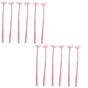 Chris.W 12Pcs Cute Cherry Flower Pens Creative Gel Ink Pens, Party Favor Decor, Office Supplies, Black 0.5mm (Pink)