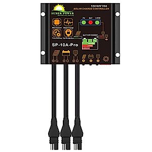 Waterproof 10A Solar Charge Controller - Intelligent12V/24V Solar Panel Battery Regulator