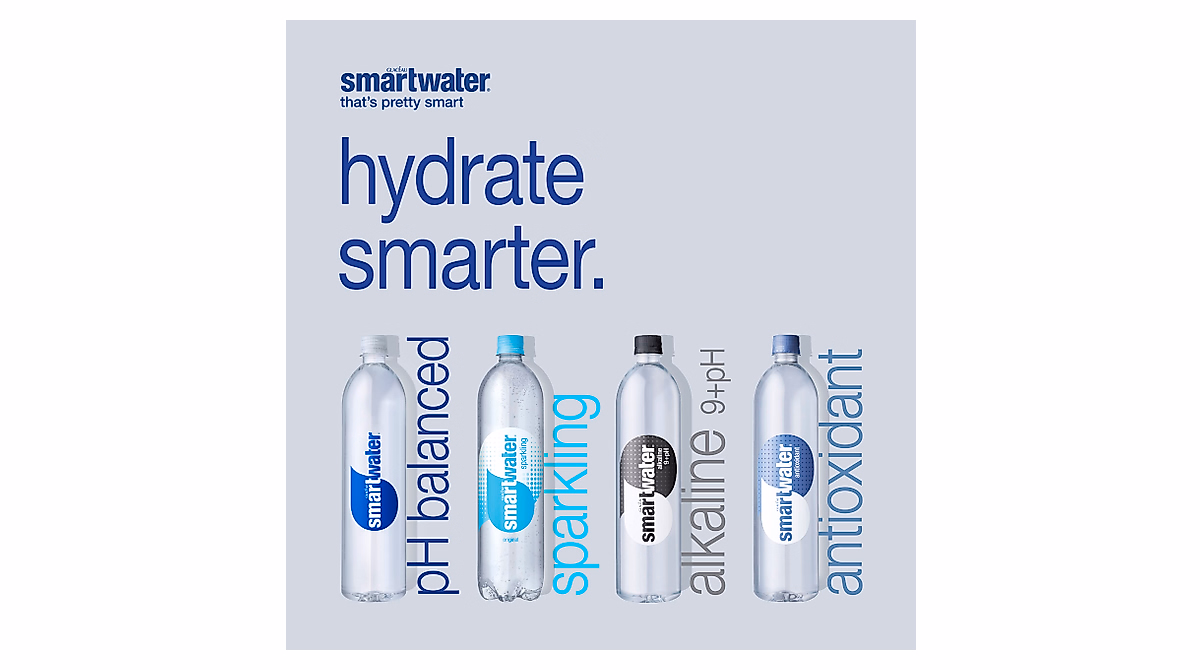 smartwater Smart Water Sports Cap, 700ml, 24 Pack, 23.7 Fl Ounce (Pack ...