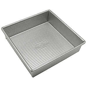 USA Pan Bakeware Square Cake Pan, 8 inch, Nonstick & Quick Release Coating, Made in the USA from Aluminized Steel