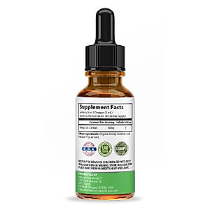 NATURE'S BENEFICIALS Organic Hemp Oil Extract Drops, 300mg - Omega Fatty Acids 3 6 9, Non-GMO Ultra-Pure CO2 Extracted