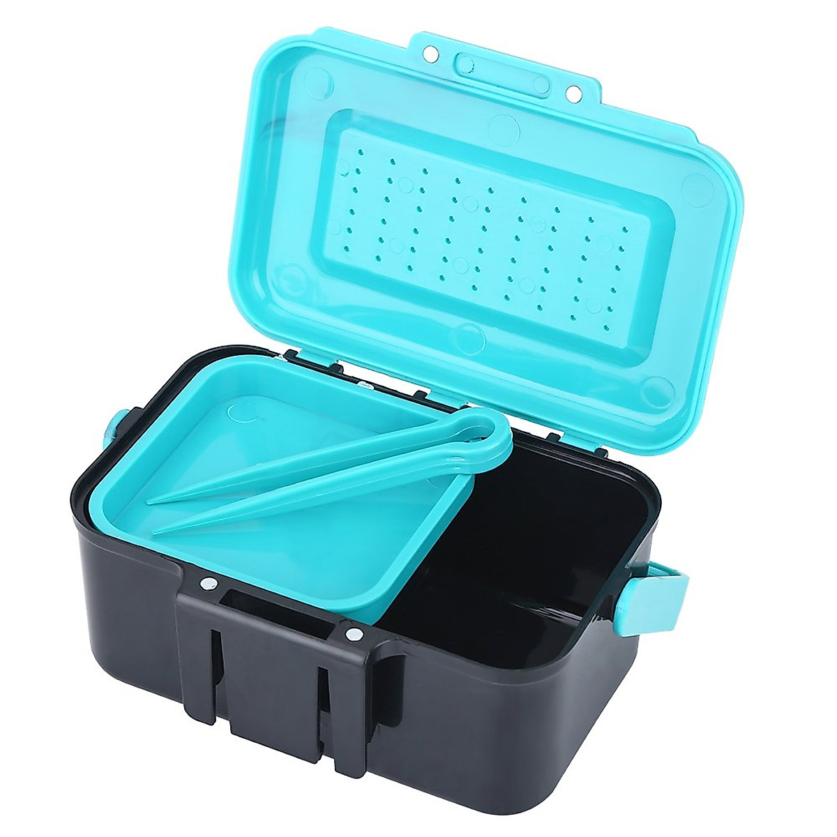 Fishing Bait Case, Plastic Fishing Bait Holder Box Worm Lure Storage Case with Clip Perfect for Fishing