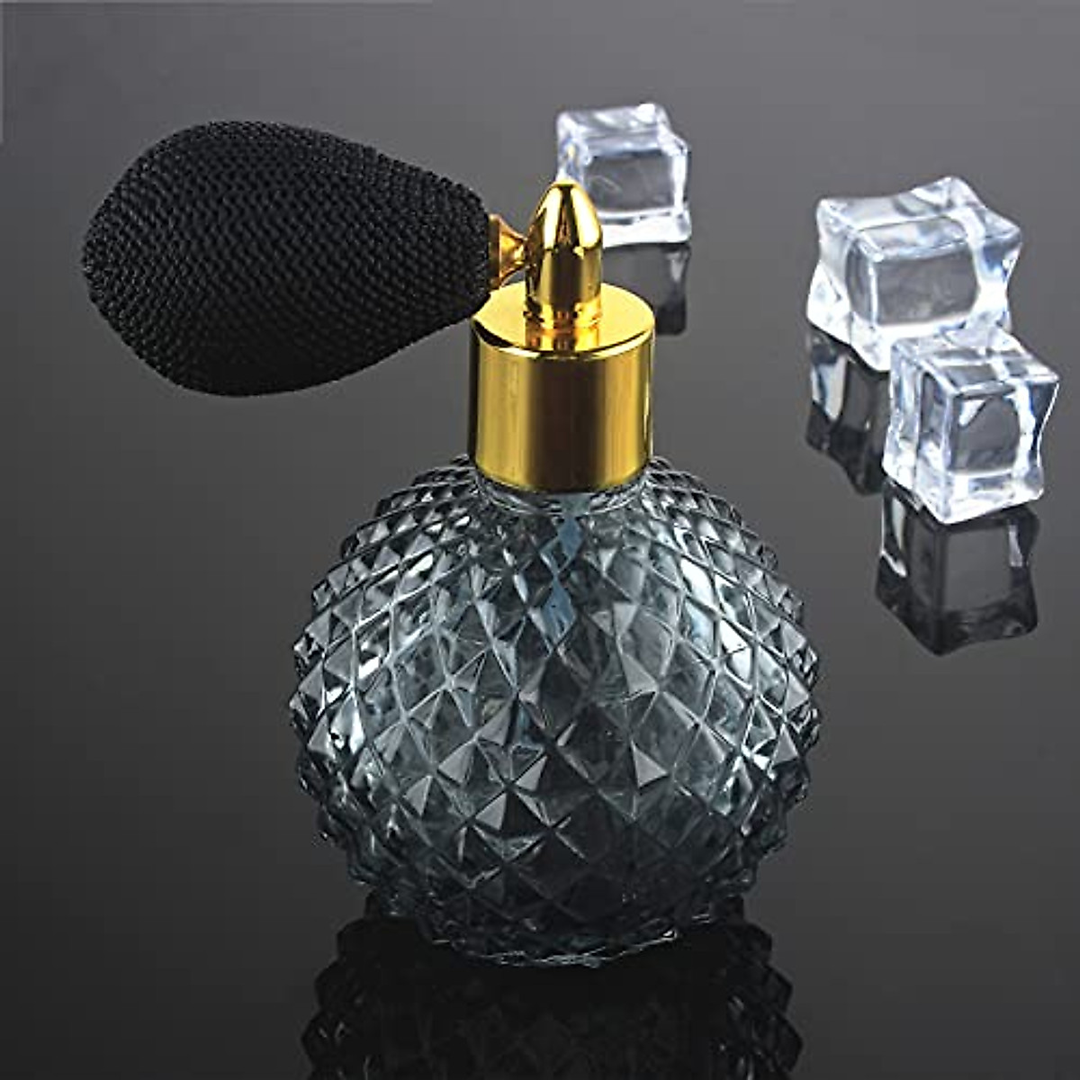 Shining Craft Perfume Bottles Empty Vintage Atomizer Spray Bottle 3.4OZ / 100ml - Classic Sprayer with Air Bulb, Refillable Perfume Bottle, SC001 (Black)