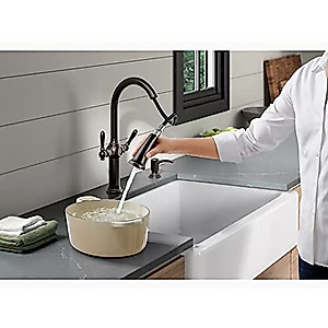 KOHLER K-R24937-SD-VS Neuhaus Pull Down Kitchen Faucet, 2-Spray Faucet, Kitchen Sink Faucet with Pull Down Sprayer in Vibrant Stainless