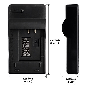 DB-L80 USB Charger for Sanyo Xacti DMX-CG10, DMX-CG11, DMX-CS1, DMX-GH1, VPC-CG10, VPC-CG100, VPC-CG20, VPC-CG21, VPC-CG88, VPC-CS1, VPC-GH1, VPC-GH2, VPC-GH3, VPC-GH4, VPC-PD1 Camera and More