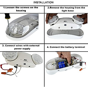 Outdoor Rated High Output White LED Emergency Light (Bug Eyes) with Battery Backup, Wet Location Listed, 90-Minute Minimum Capacity, 120V-277V (2 Pack)