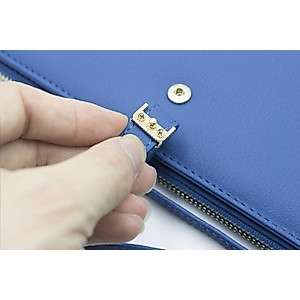 Valentoria Womens Long Wallet Wallet ClutchPurse Handbag Zipper Wristlet Pocket Card Holder (Denim Blue)