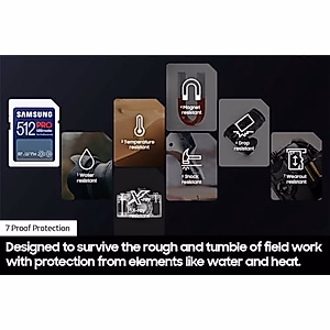 SAMSUNG PRO Ultimate Full Size 512GB SDXC Memory Card, Up to 200 MB/s, 4K UHD, UHS-I, C10, U3, V30, A2, for DSLR, Mirrorless Cameras, PCs, MB-SY512S/AM