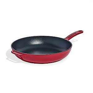 Made In Cookware - Enameled Cast Iron Skillet - Red - Exceptional Heat Retention & Durability - Professional Cookware - Crafted in France - Induction Compatible