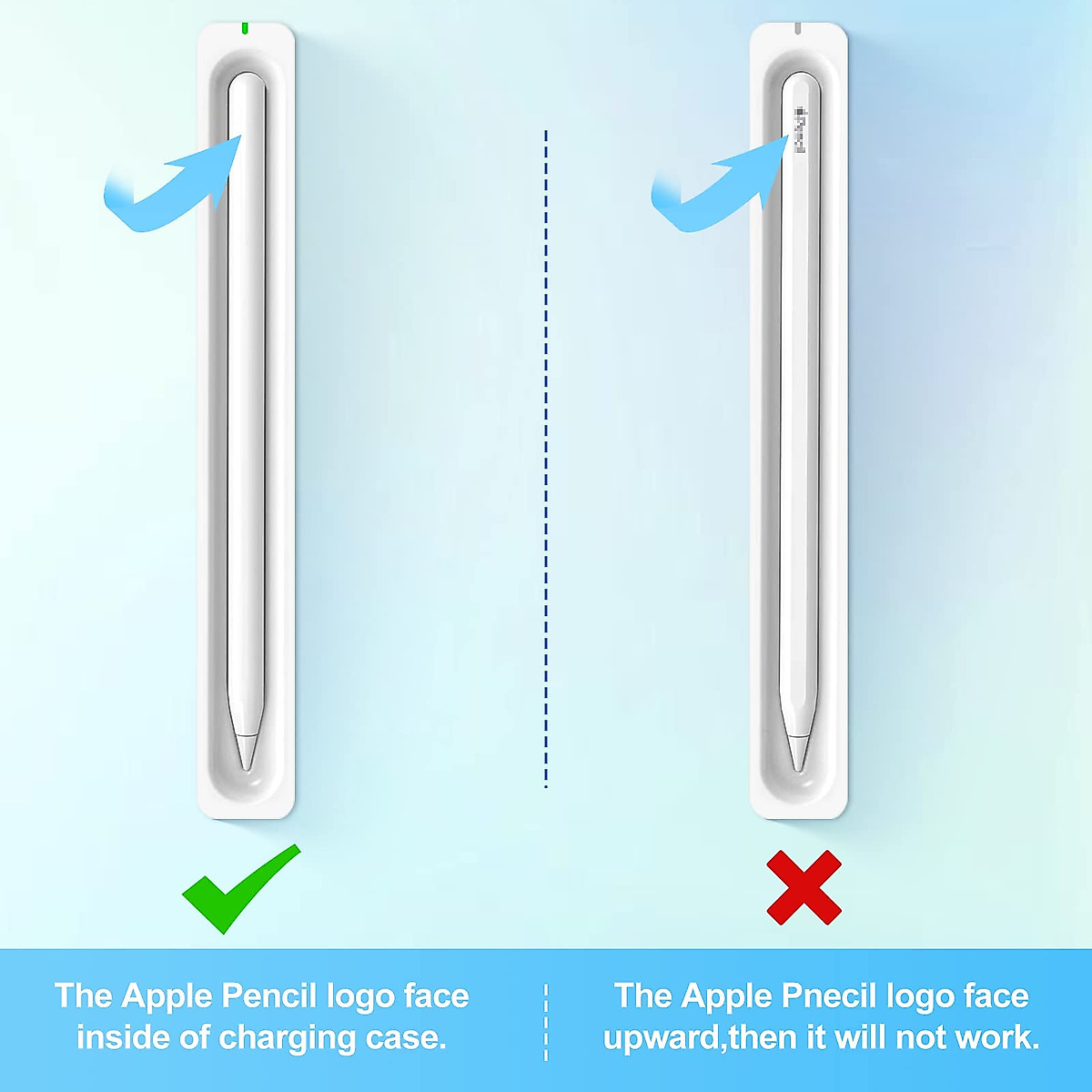 Charging Case Compatible with Apple Pencil 2nd Generation Only, Magnetic Charging Stand for Ipad Pen 2nd Gen with USB Cable, LED Indicator Light, Anti-Silp Base (White)