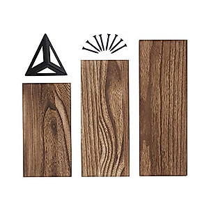 Coral Flower Rustic Set of 3 Decorative Floating Mounted Wall Shelves Ledge Perfect for Home Décor, Trophy Display, Photo Frames in Study Living Room Bathroom Kitchen office, Natural Wood