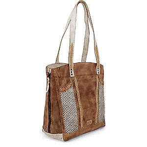 BedStu Amelie Tote Bag Light TanWhiteDistressed