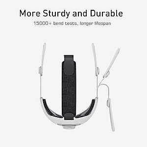Kuject Design Comfort Head Strap Accessories for Quest 3S/Quest3, Elite Strap Replacement with Adjustable Hinge and Enlarged Head Support, VR Accessories Fit for Carrying Case