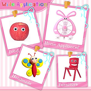 TOAOB 200pcs Black Wiggle Googly Eyes Self Adhesive with Eyelashes Round 8mm 10mm 12mm 15mm 20mm Plastic Sticker Eyes for DIY Crafts Scrapbooking Decoration