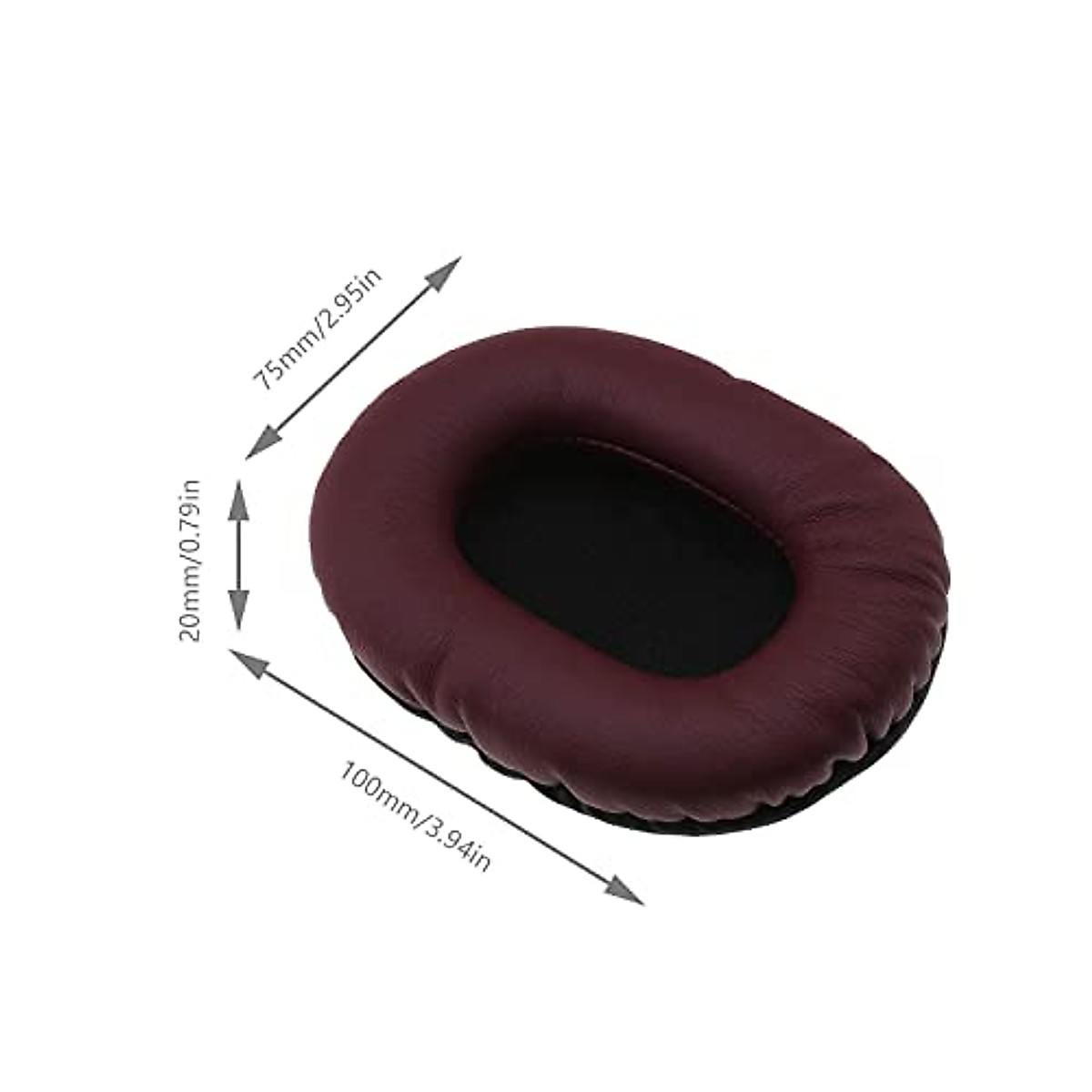 1 Pair Ear Pads Earmuffs Protein Leather Foam Replacement Ear Cushions Compatible with Sony MDR 7506 V6 CD900ST Earphones Dark Red