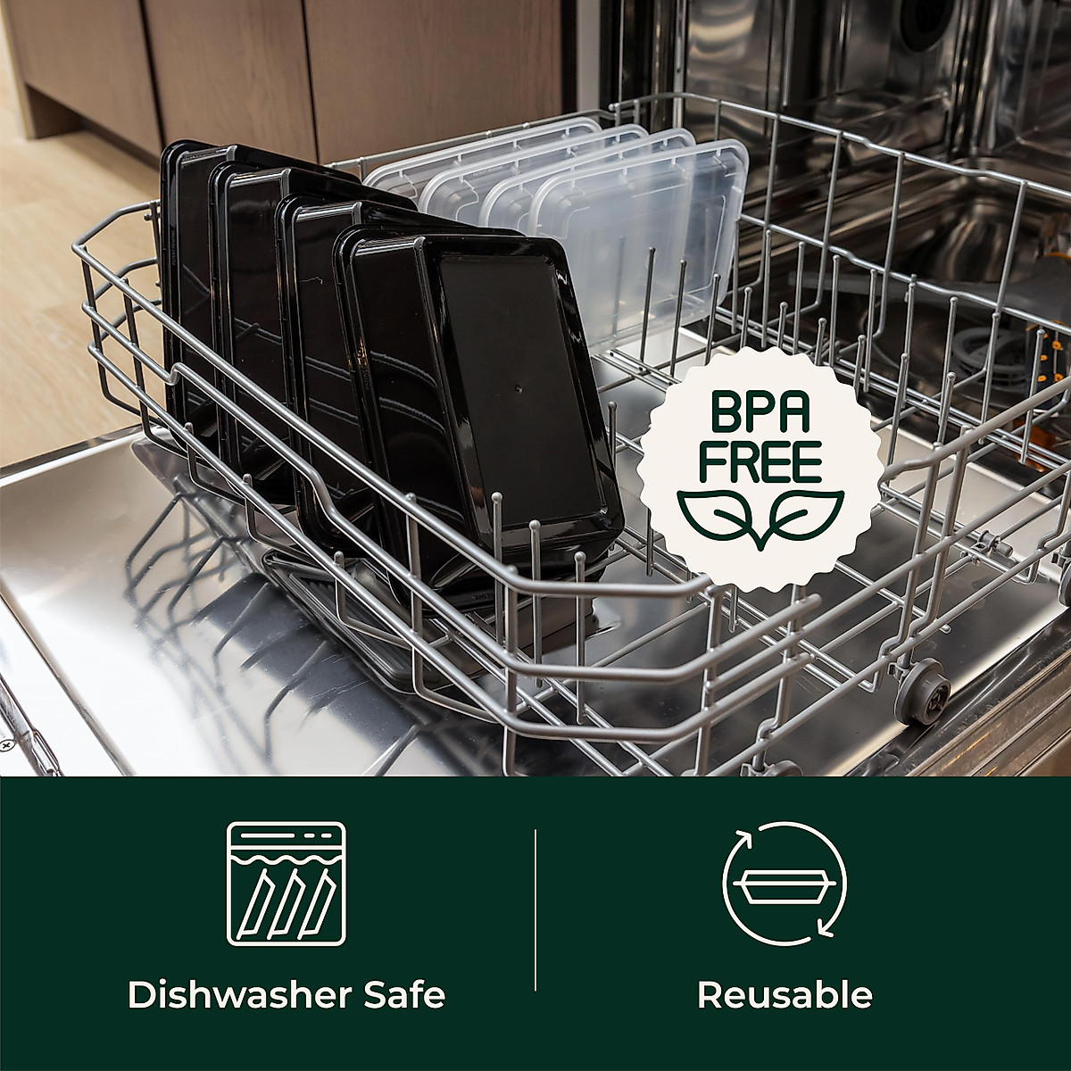 Enther Meal Prep Containers Single Lids Food Storage Bento BPA Free | Stackable | Reusable Lunch Boxes, Microwave/Dishwasher/Freezer Safe Portion Control (28 oz), 12 Pack 1 Compartment