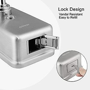 VANNSOO Commercial Wall Mount Stainless Steel Foaming Soap Dispenser, 40 oz (1200ml) Industrial Refillable Foam Hand Sanitizer Dispensers for Bathroom and Kitchen Brushed