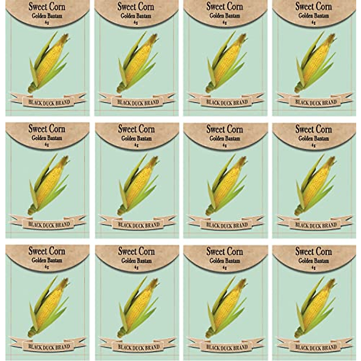 Set of 12 Sweet Corn- Golden Bantam Vegetable Seed Packs - Create a Deluxe Garden - All Seeds are Heirloom - 100% Non-GMO (Sweet Corn- Golden Bantam)