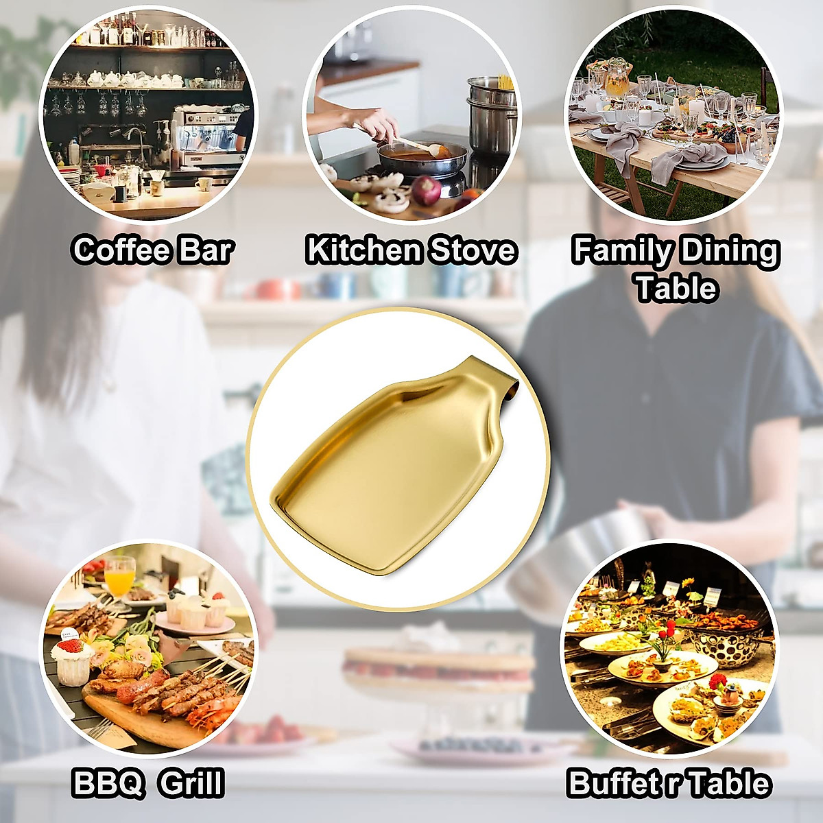 BETTWILL Gold Spoon Rest for Kitchen Counter
