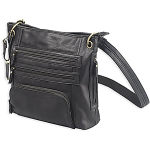 Bulldog Cases BDP-038 Large Cross Body Style Purse with Holster Black (14" X 12" X 3")