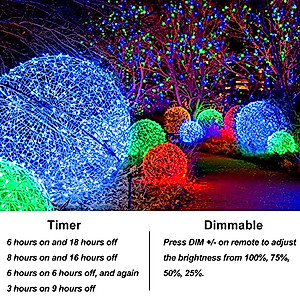 Hezbjiti Christmas Lights Color Changing Indoor String Lights 11 Modes 300LED 99ft LED Fairy Lights with Remote for Xmas Party Tree Yard Porch Garden Wedding Blue to Green