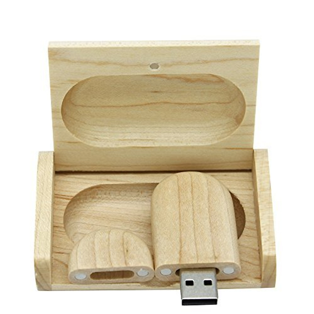 Maple Wood USB Flash Drive with Wooden Box U Disk Memory Stick Pen Drive (8GB, 3.0)