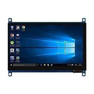 TOP1 7 inch QLED Quantum Dot Display Capacitive Touch Screen Monitor 1024×600 G+G Toughened Glass Panel for Raspberry Pi/Jetson Nano/Game Console, 7HP-CAPQLED