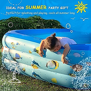 Inflatable Swimming Pool, TUBYIC Swimming Pool, 108“ x69” x24“ Full-Sized Family Inflatable Pools for Adults, Placed Room, Garden, Backyard, Outdoors Summer Water Party