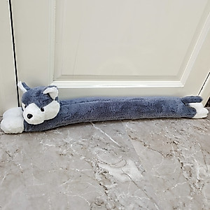 Dewarfami Fabric Under Door Draft Stopper Weather Stripping Sound Proof Bottom Seal Heavy Duty Reduce Noice Decorative Cute Dog