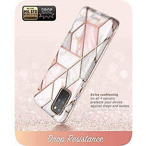 i-Blason Cosmo Series Case for Samsung Galaxy S20+ Plus 5G (2020 Release), Stylish Glitter Protective Bumper Case with Built-in Screen Protector (Marble)