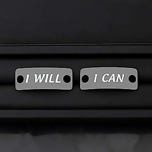 ENSIANTH I Can I Will Shoe Lace Tag I Can I Will Trainer Tags Fitness Inspirational Gift Motivational Runners Gift (I Can I Will Shoe Tag black)