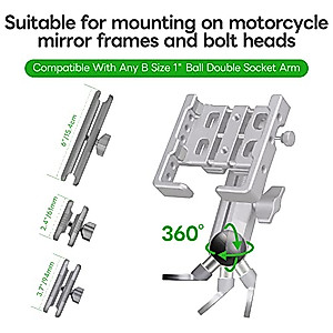 FANAUE Angled Bolt Head Adapter Ball Base with 10mm Mounting Hole,MB-01 Aluminum Alloy Mount Base for RAM Mounts B Size 1 Inch Ball Double Socket Arm
