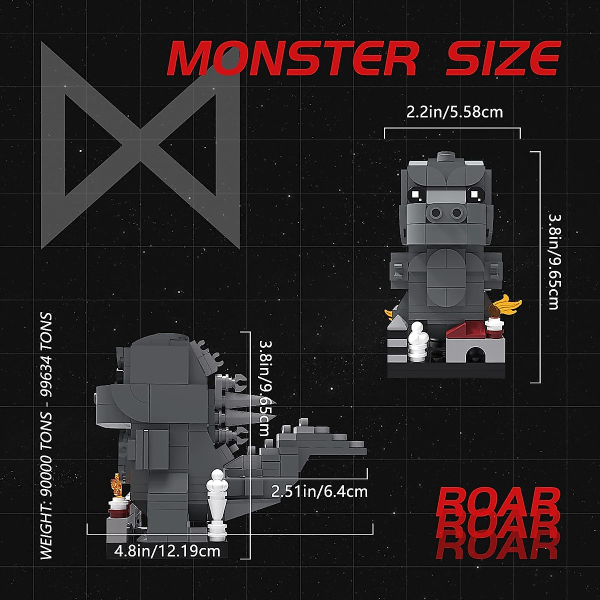 VONADO Dinosaur Building Blocks - Action Figure Monsters from Monster Series Toys, Educational Mini Tyrannosaurus Building Toys, Creative Play Building Bricks Set for 6+ Kids Gift(220 PCS)