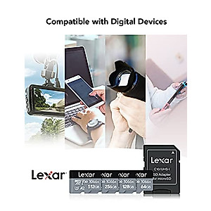Lexar Professional 1066x 512GB microSDXC UHS-I Card w/ SD Adapter, C10, U3, V30, A2, Full HD, 4K UHD, Up to 160MB/s Read, for Action Cameras, Drones, High-End Smartphones, Tablets (LMS1066512G-BNANU)