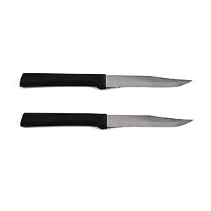 Rada Cutlery Serrated Steak Knife, W205/2, Black Handle, Pack of 2