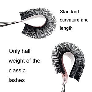 QUEWEL Eyelash Extensions Ellipse Flat 0.15mm Curl D Mix-9-16mm Matte Black|0.15/0.20mm Curl C|CC|D|DD Mix-8-15mm Mix-9-16mm Single 8-18mm|(0.15 D Mix9-16)