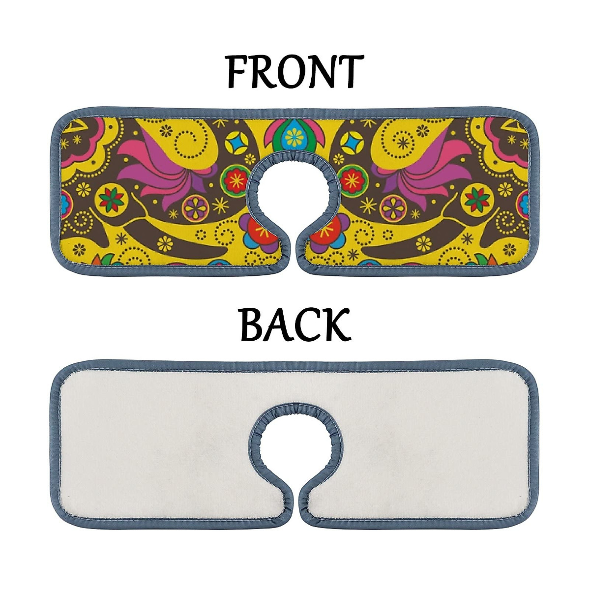 Kitchen Faucet Mats 4 Pieces Colorful Yellow Elephants Absorbent Faucet Sink Splash Guard Bathroom Counter and RV,Faucet Counter Sink Water Stains Preventer