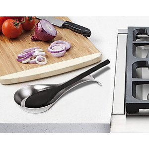 Oggi Stainless Steel Spoon Rest, 8.25 inch by 4.5 inch (7048.)