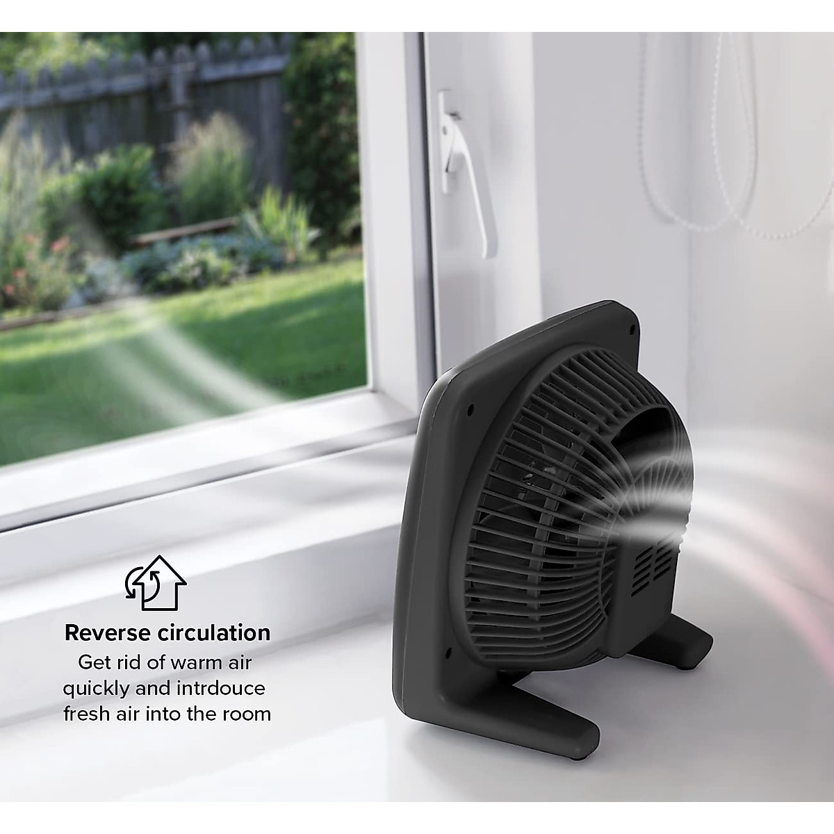 Air Monster 7 Inch 2 Speed Compact Desktop Table Top Personal Box Fan, Space Saver, High Performance, Turbo Force, Fully Assembled, Matte Black