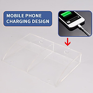 WEIHAOSKY Remote Control Holder, Clear Tv Remote Holder Wall Mount with Bottom Charging Hole, Phone Upright Charging Acrylic Wall Organizer, Wall Phone Holder Storage Box (1 compartment)