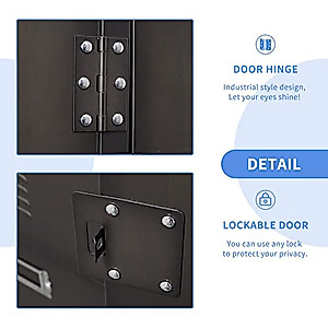 Yizosh Metal Locker with 3 Lockable Doors, Industrial Steel Storage Lockers for Employees - 47.3" Locker Storage Cabinets for School, Gym, Home, Office, Garage