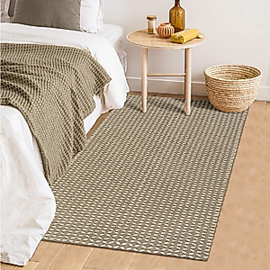 OJIA Washable Rugs 3x5 ft Front Door Rugs Entryway Rugs Indoor Outdoor Rug Cotton Hand-Woven Tan Kitchen Rug Farmhouse Throw Rugs Door Mats Entrance Rugs for Bedroom Bathroom Porch