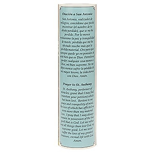 The Saints Collection St. Anthony Flickering LED Prayer Candle, Prayer in English and Spanish, Unique Religious Decoration for Prayer Alter, Mantle, or Any Room in the Home