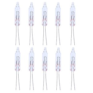 Generic 12 Volt Mini Christmas Replacement Bulbs for Incandescent String Lights, Pinched Base, 0.96 Watt, 80 mA (10), White